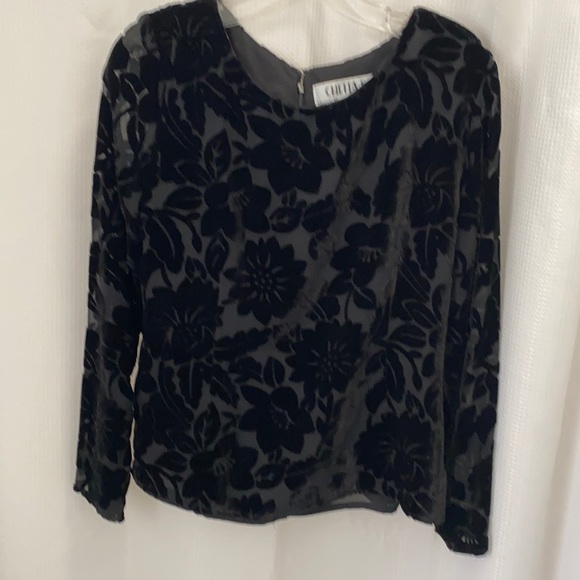 Chetta B | Tops | Chetta B Black Velvet Top | Poshmark